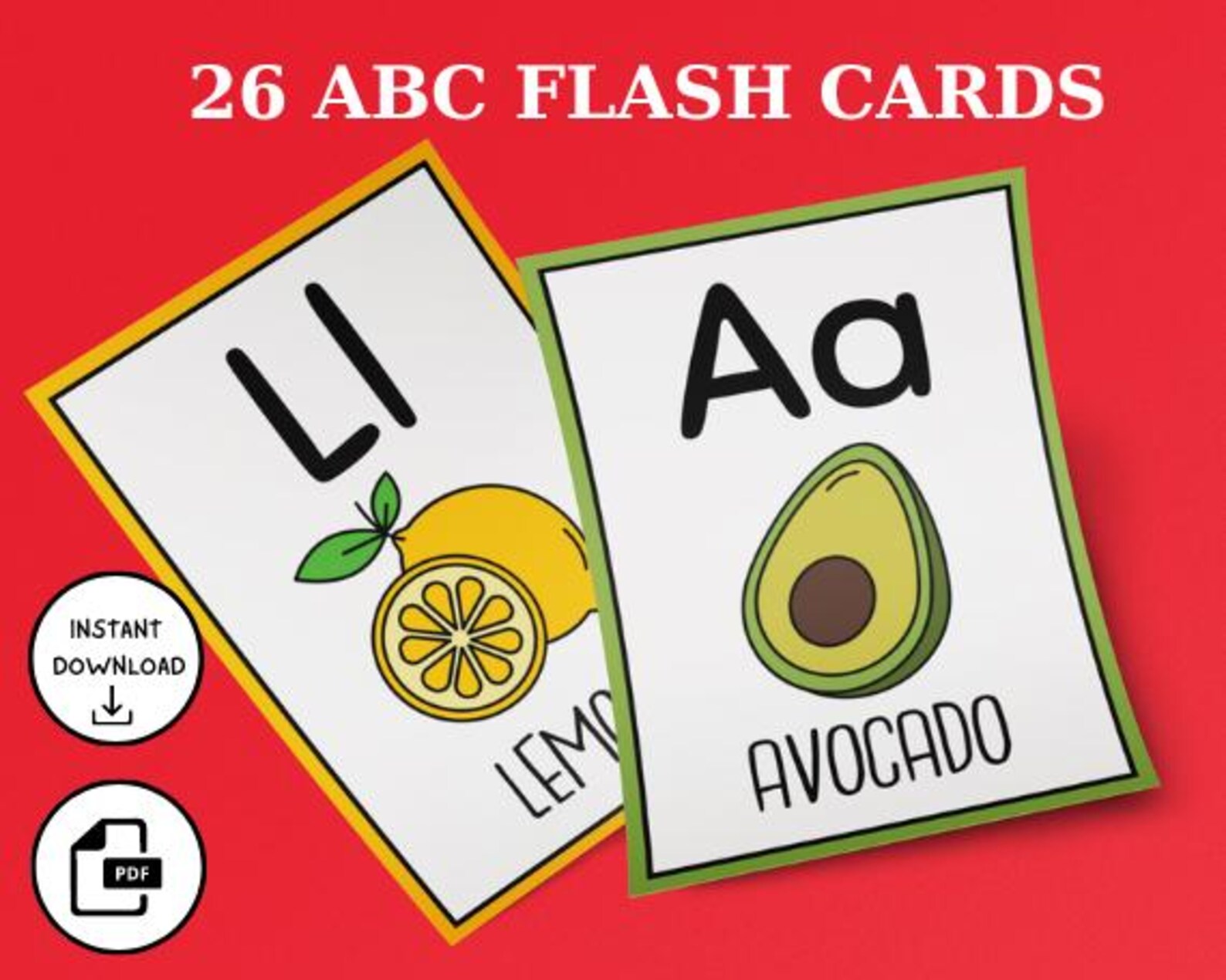 Alphabet Flashcards With Fruits and Vegetables | Educational Flashcards ...