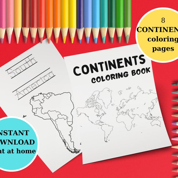Coloring Pages for Kids World Map - Etsy Australia