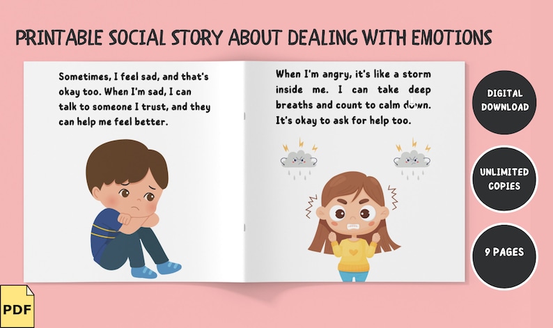 Dealing With Emotions Printable Social Story | Social Story About ...