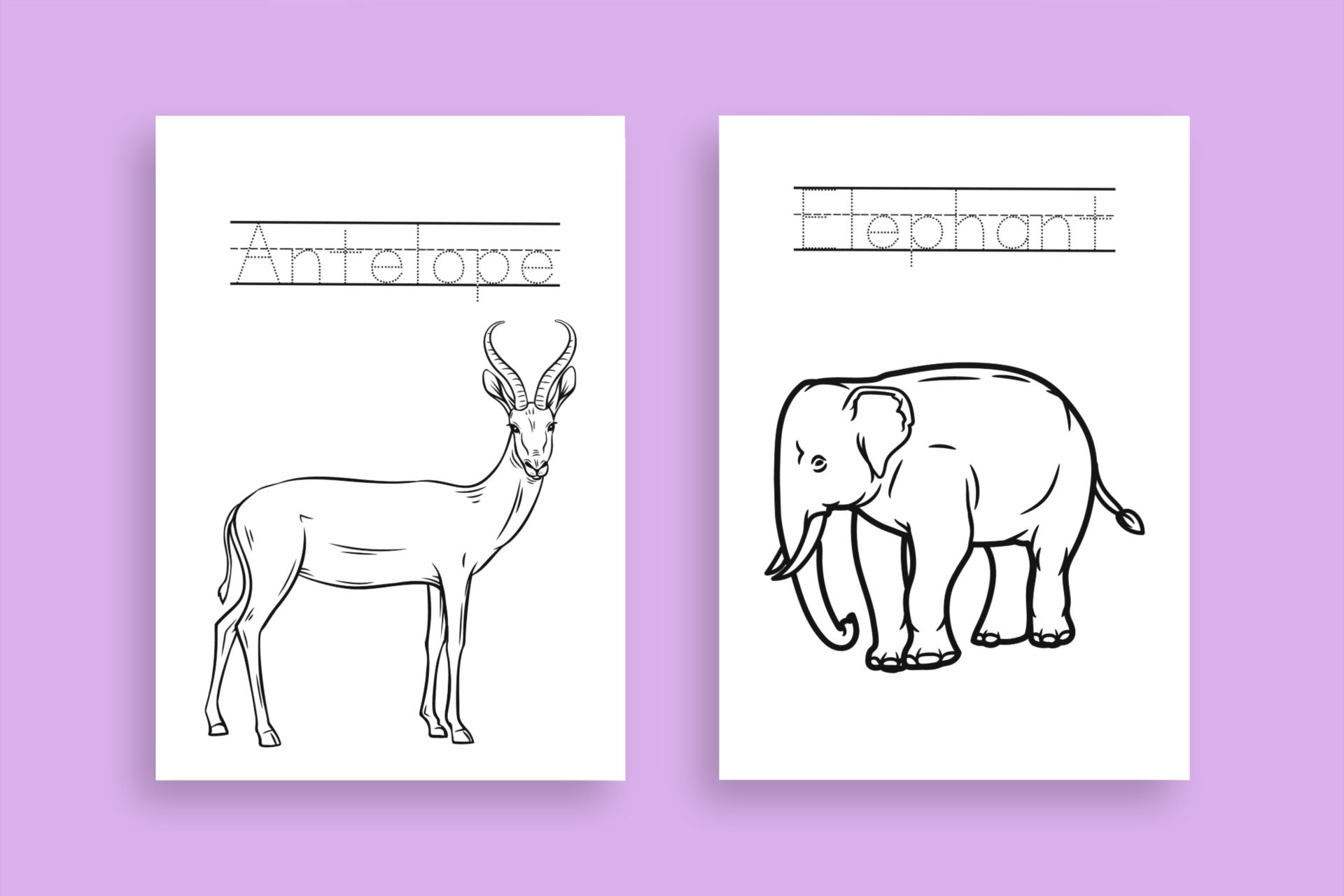 Wild Animals Coloring Pages | Kids Activity Sheets (digital Download ...