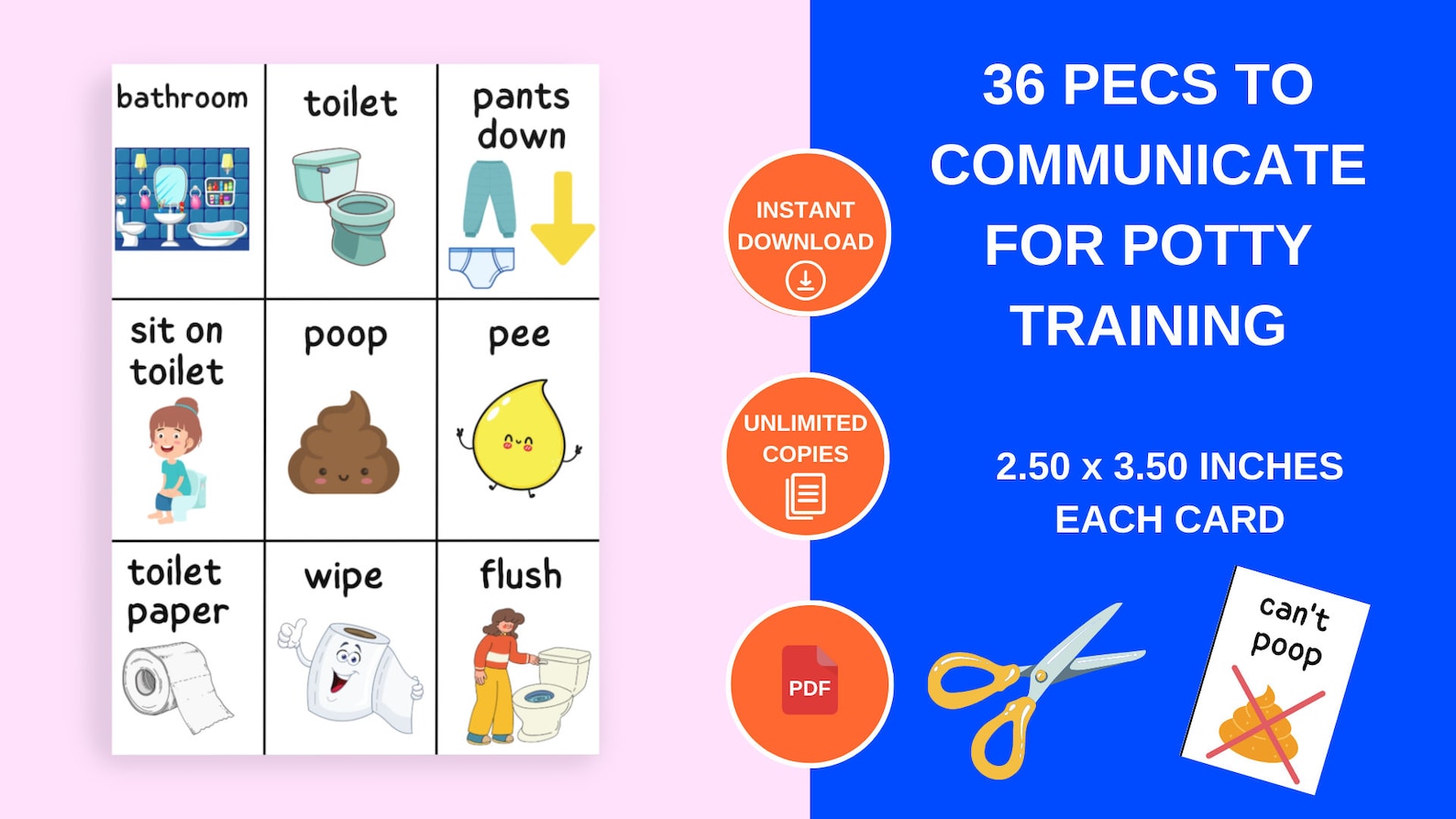 36 Printable Pecs Communication Cards for Potty Training for Girls ...
