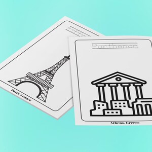 Buildings Around the World Coloring Pages |illustration Sheets |burj ...
