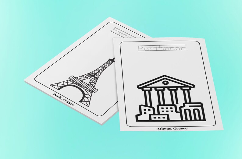 Buildings Around the World Coloring Pages |illustration Sheets |burj ...