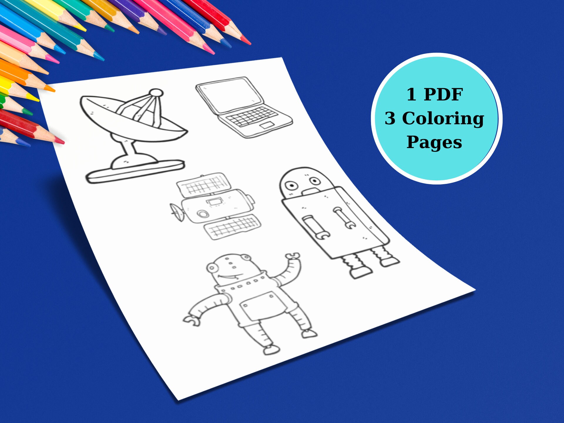 3 Printable Robot Coloring Pages for Kids | Fun Activity Coloring Pages ...