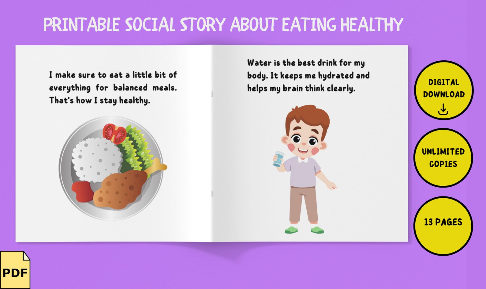 Printable Social Story: Eating Healthy is Yummy! (digital Download) - Etsy