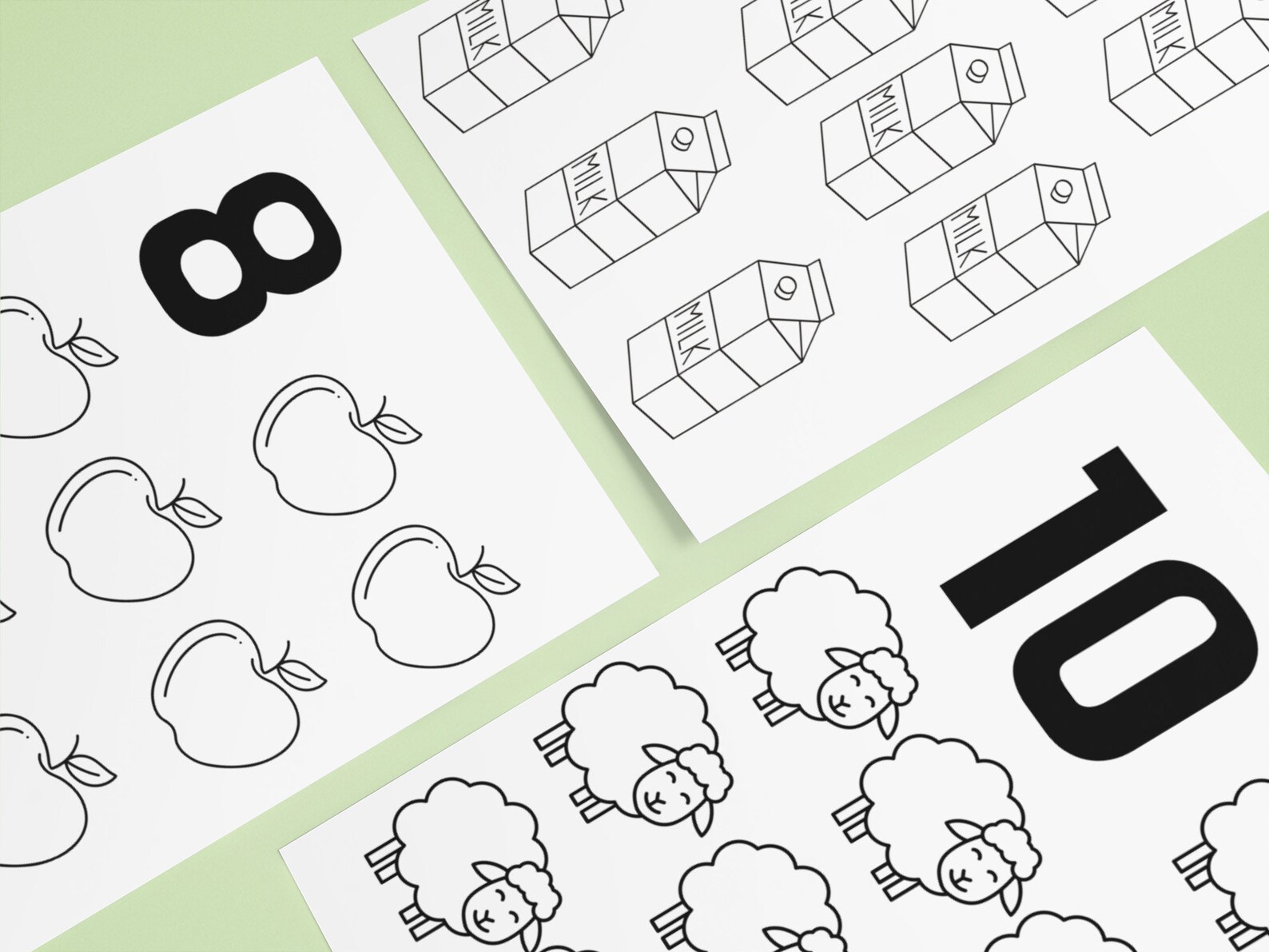 Count and Color Pages for Kids | Digital and Printable Coloring Pages ...