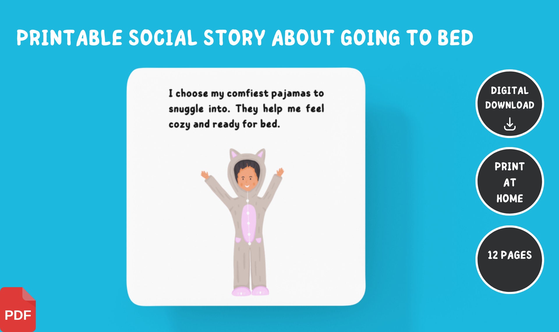 Getting Ready for Bed Printable Social Story for Kids | Going to Bed ...