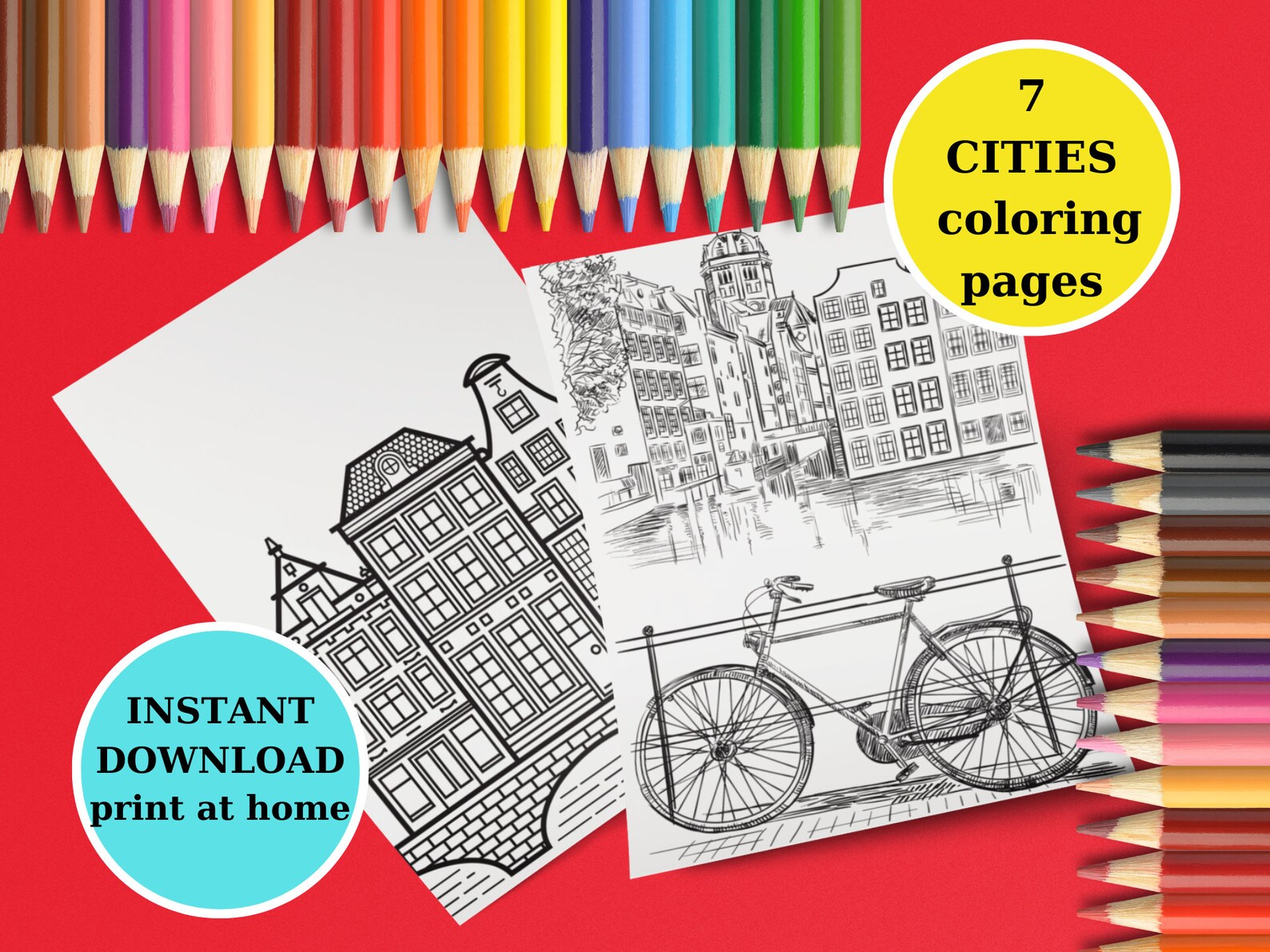 City Coloring Pages for Kids | Fun Activity Book (PDF) - Etsy