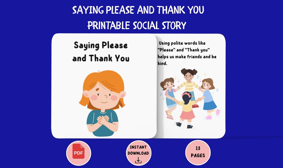 Please & Thank You Social Story | Preschool Printable (PDF) - Etsy Canada