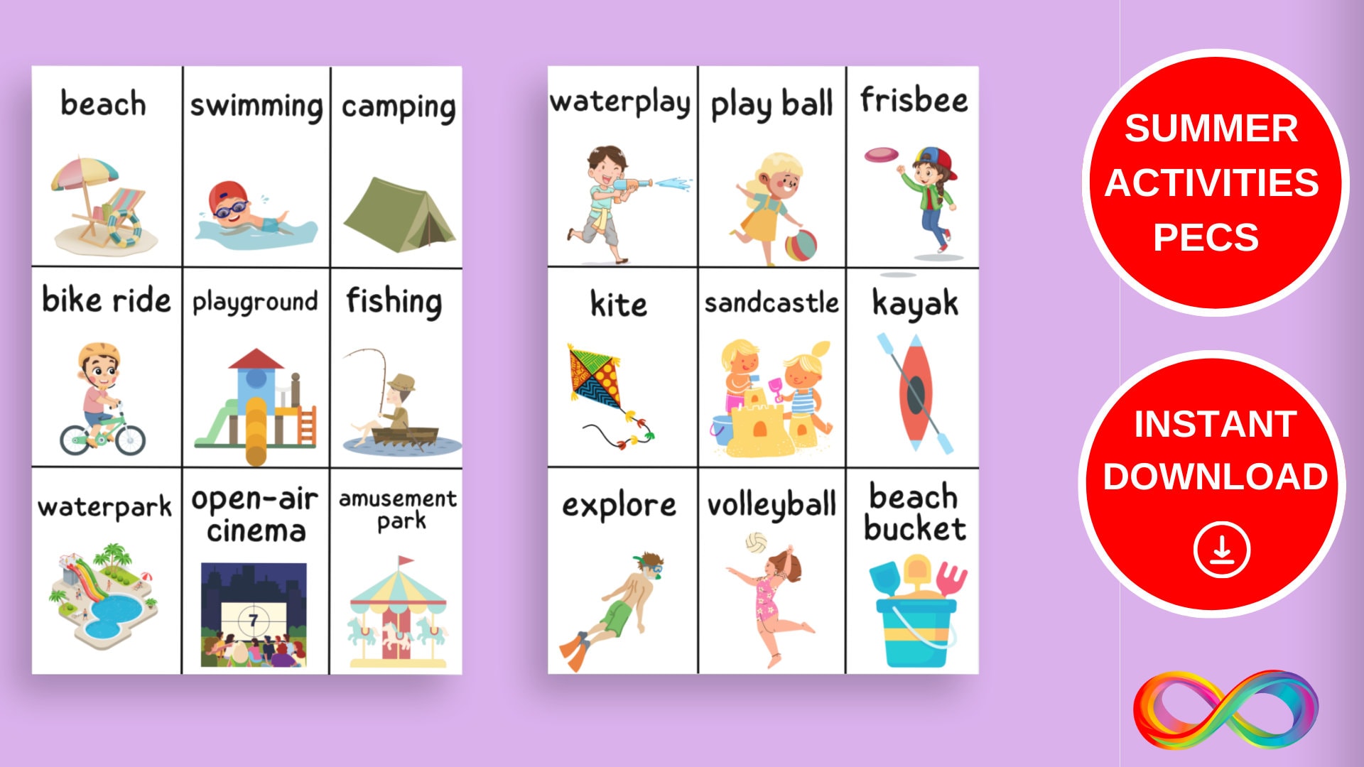 99 Printable Summer Pecs Cards for Kids | Visual Communication Summer ...