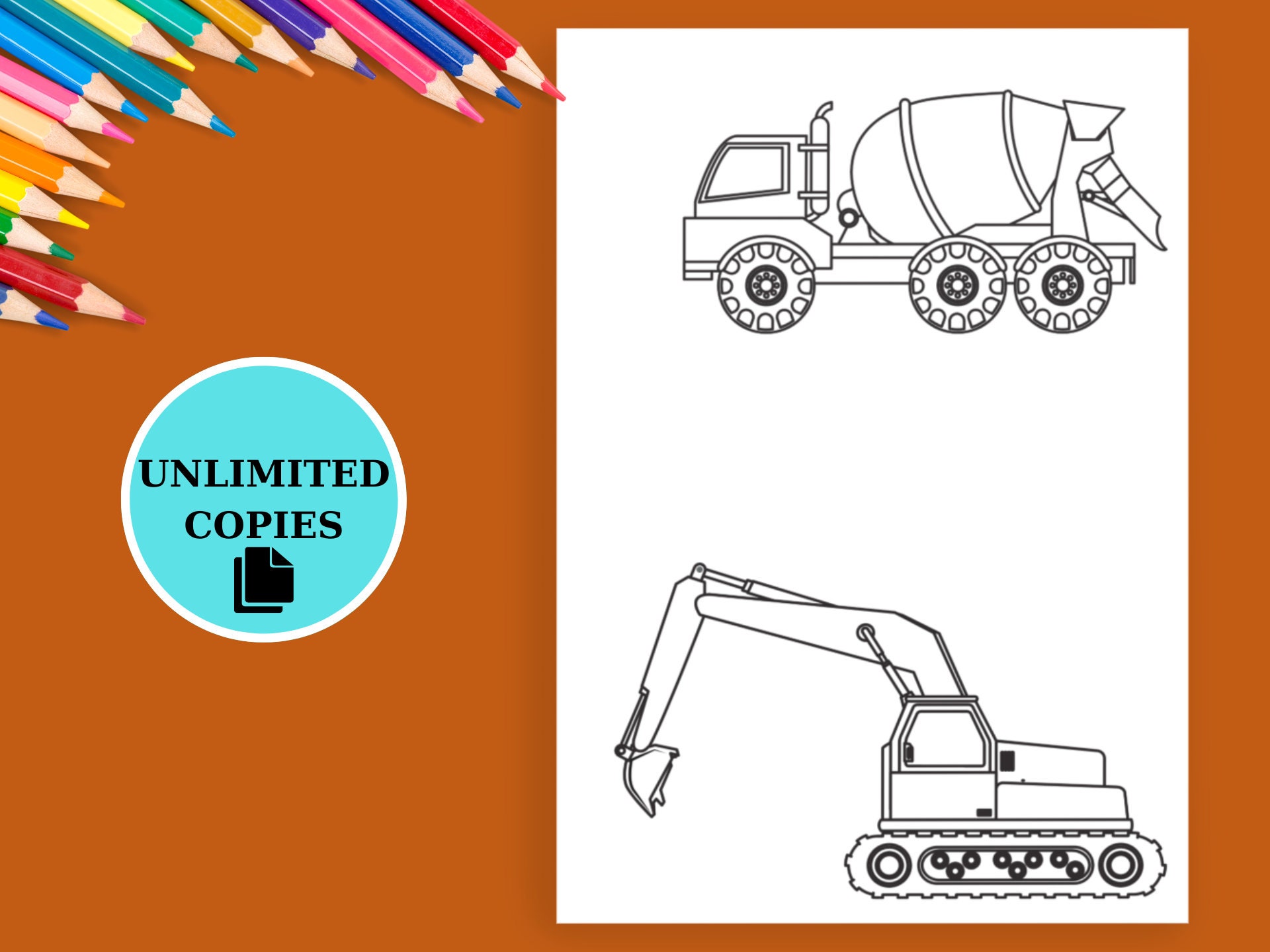 5 Printable Construction Coloring Pages for Kids | Fun Activity ...