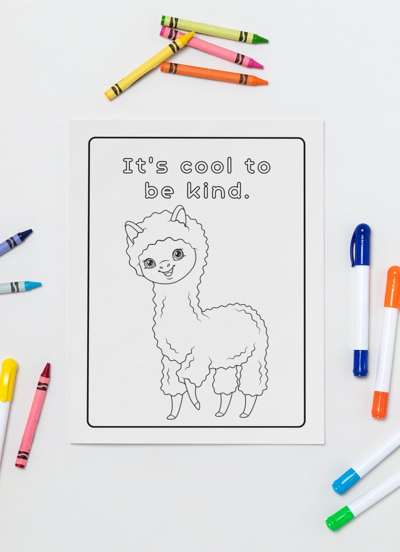 5 Llama Themed Coloring Pages for Kids Printable Coloring Sheets Llama ...