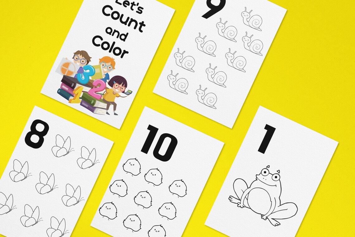 Count and Color Pages for Kids | Digital and Printable Coloring Pages ...