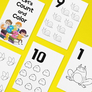 Math Coloring Pages for Kids | Count and Color (digital Download) - Etsy