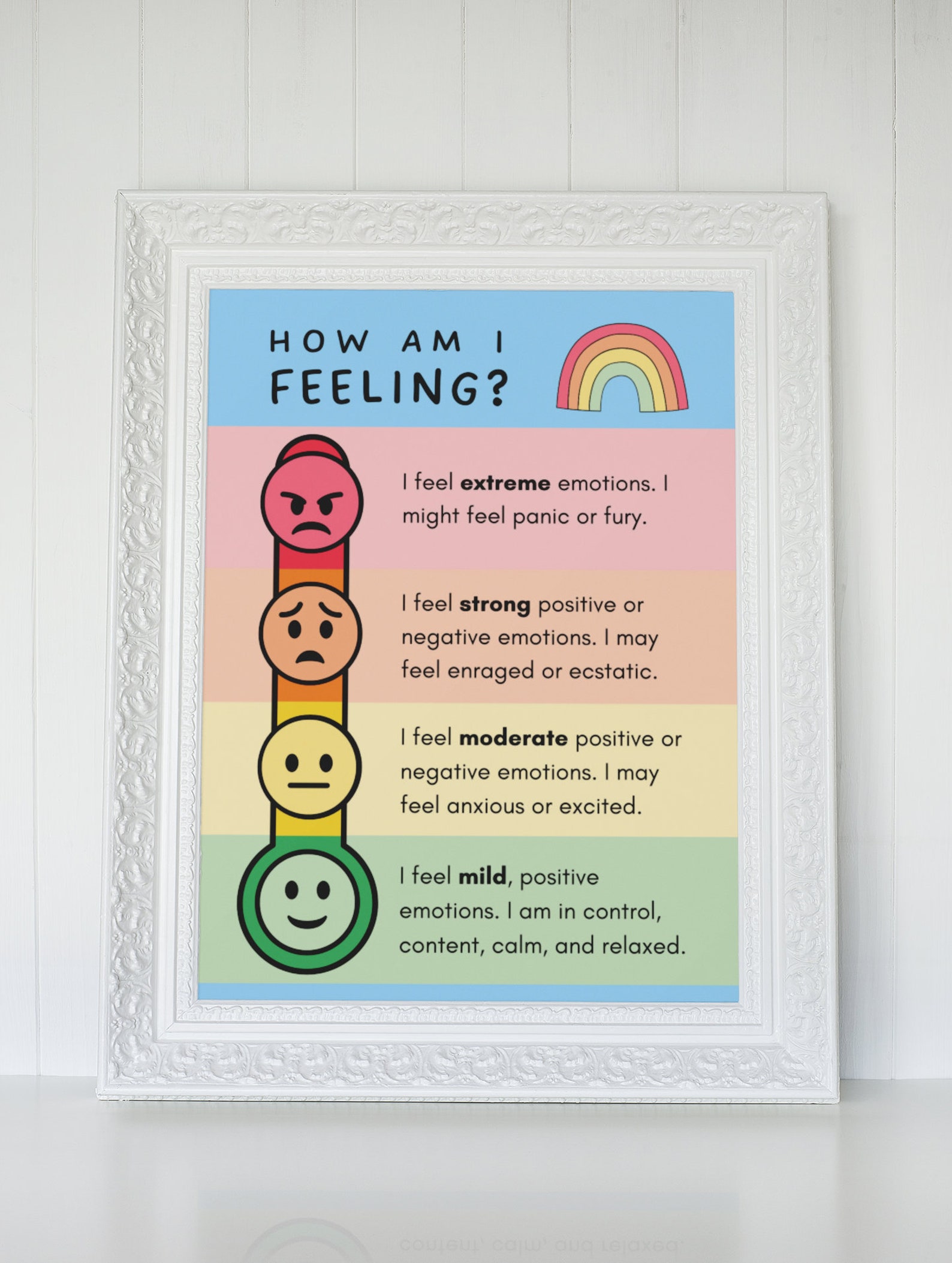 Feelings and Emotions Thermometer Poster | Emotion Rainbow Poster ...
