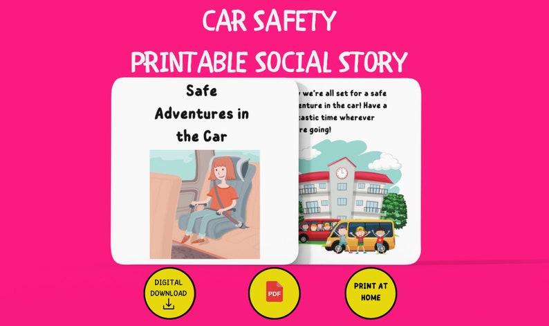 Car Safety Printable Social Story for Kids Stay Safe in the Car Social ...