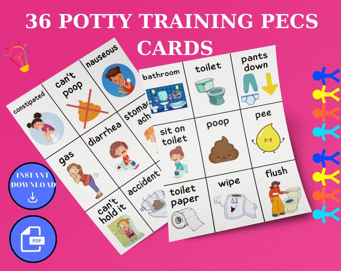 Toilet Training Potty Chart Communication Visual Board Flash Cards ...