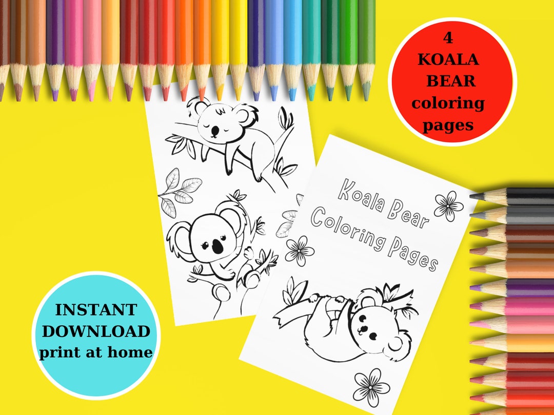 Koala Bear Coloring Sheets for Kids | Koala Bear Drawings | Nature ...