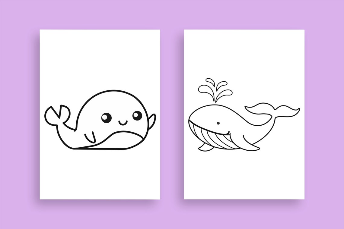 10 Whale Coloring Pages for Kids | Instant Download Coloring Sheets ...