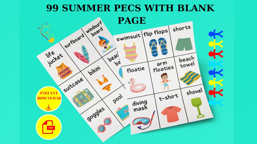 99 Printable Summer Pecs Cards for Kids | Visual Communication Summer ...