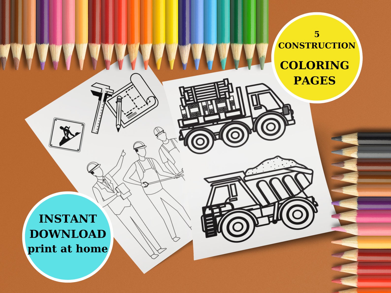 5 Printable Construction Coloring Pages for Kids | Fun Activity ...