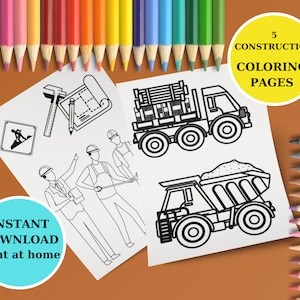 5 Printable Construction Coloring Pages for Kids | Fun Activity ...