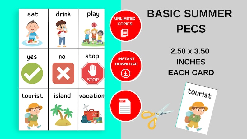 99 Printable Summer Pecs Cards for Kids | Visual Communication Summer ...