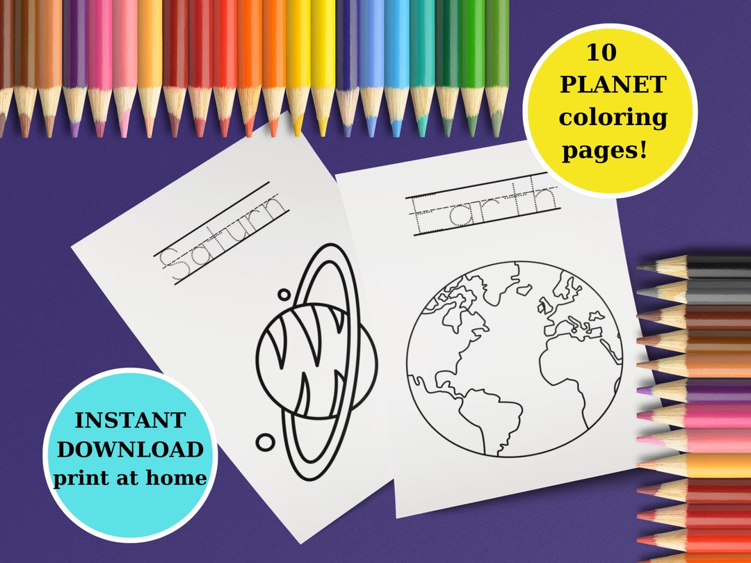 Planet Coloring Pages | Write and Color | Educational Coloring Pages ...