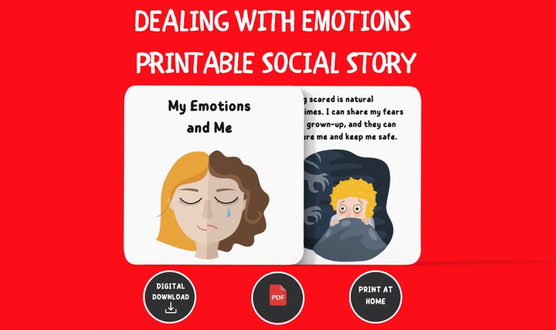 Dealing With Emotions Printable Social Story | Kids Feelings (digital ...