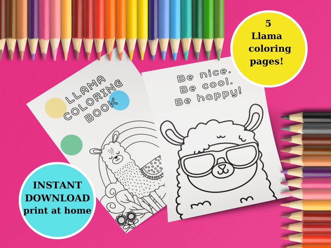 5 Llama Themed Coloring Pages for Kids | Printable Coloring Sheets ...
