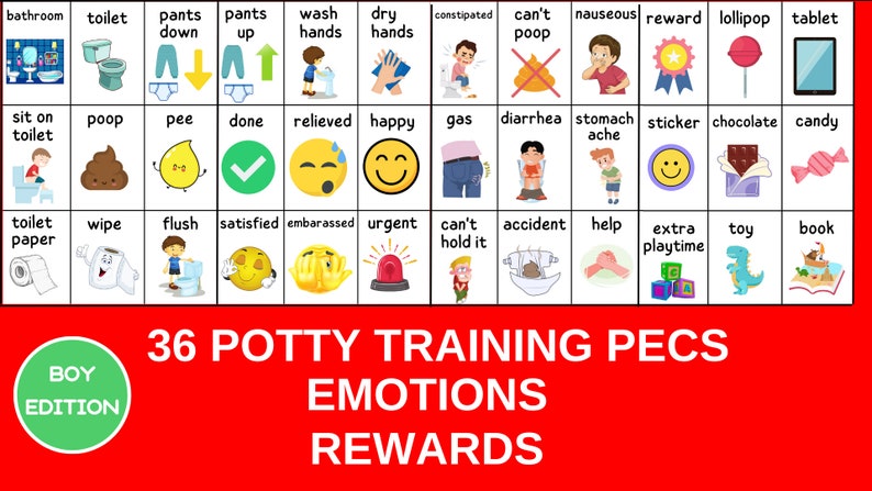 36 Printable Pecs Communication Cards for Potty Training for Boys ...