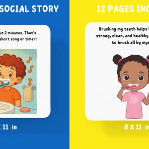 Printable Social Story | Brushing Teeth Routine for Kids (PDF) - Etsy