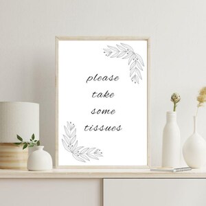 Please Take a Pack of Tissues, Memorial Sign, Celebration of Life Sign ...
