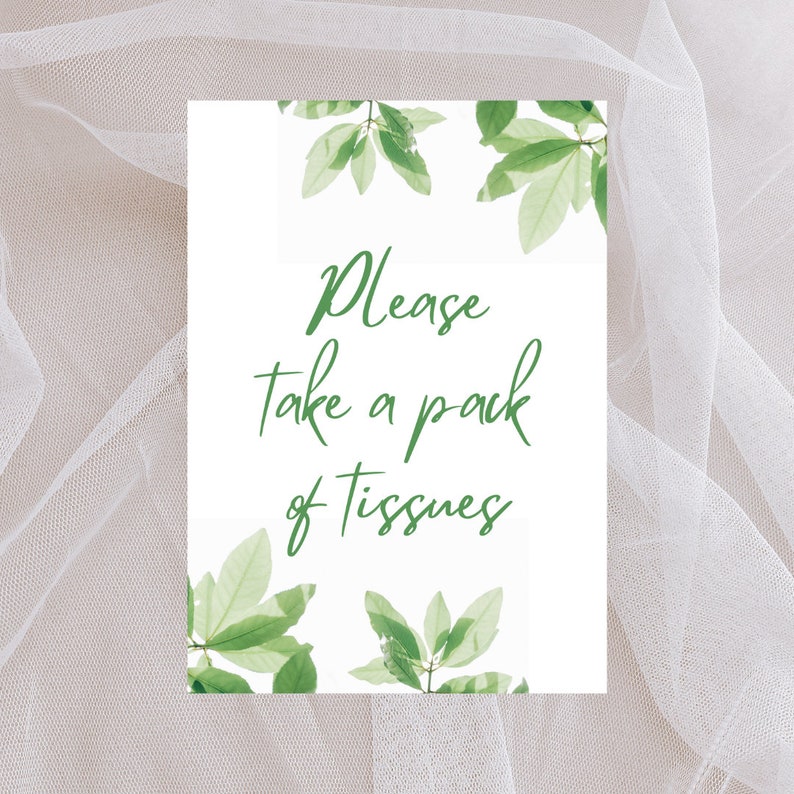 Please Take a Pack of Tissues, Memorial Sign, Celebration of Life Sign ...