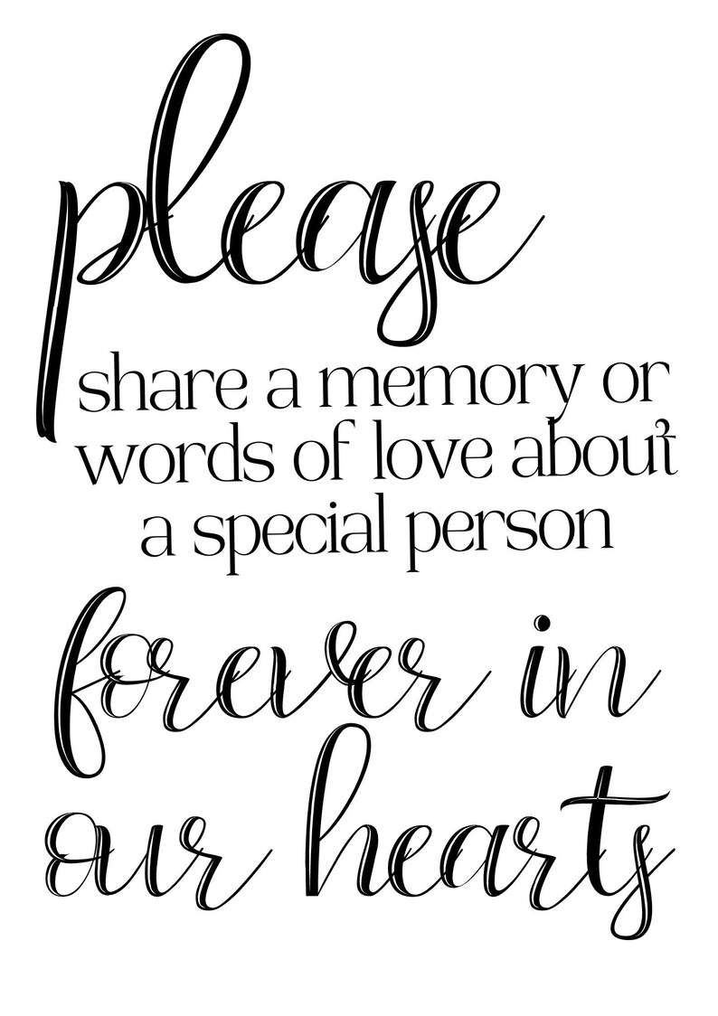 Forever in Our Hearts, Memorial Sign, Celebration of Life Sign, Funeral ...
