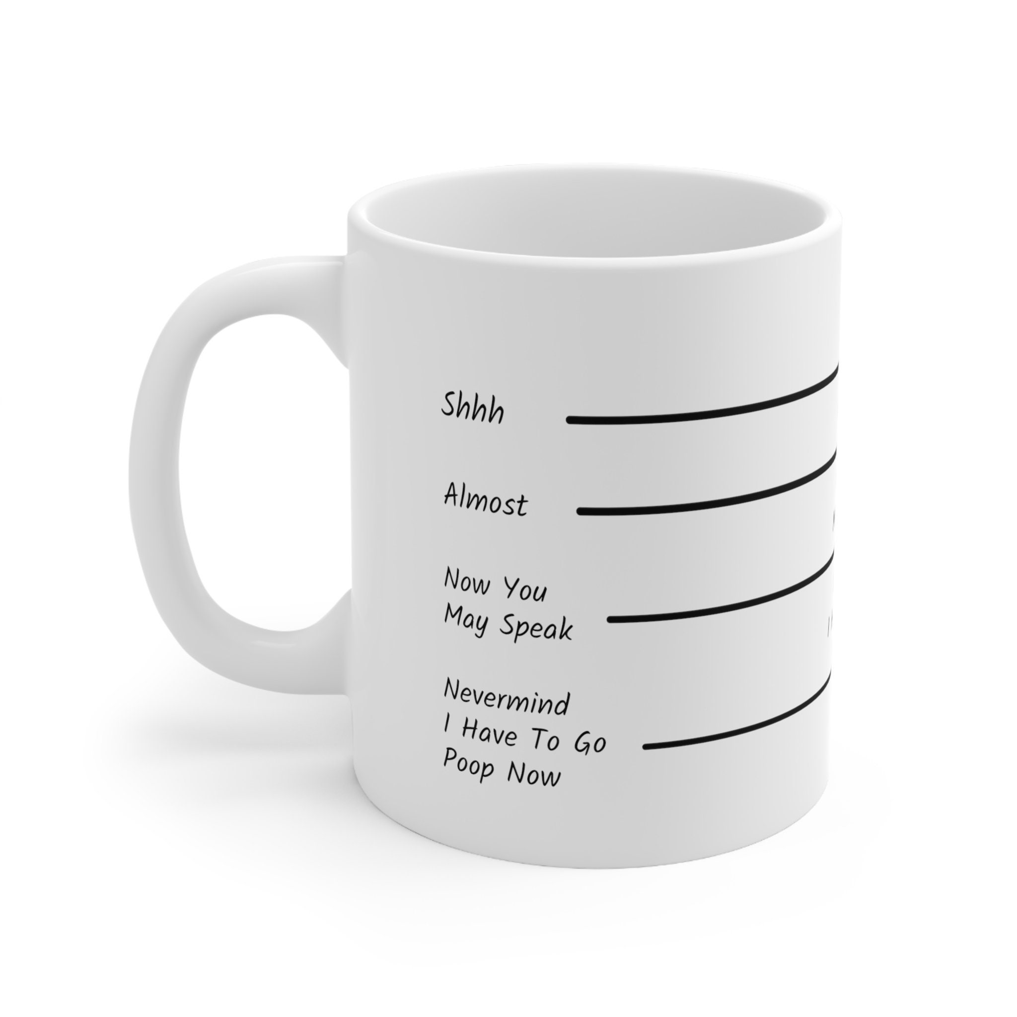Shh Almost Now You May Speak Nevermind I Have to Poop Ceramic Mug 11oz ...