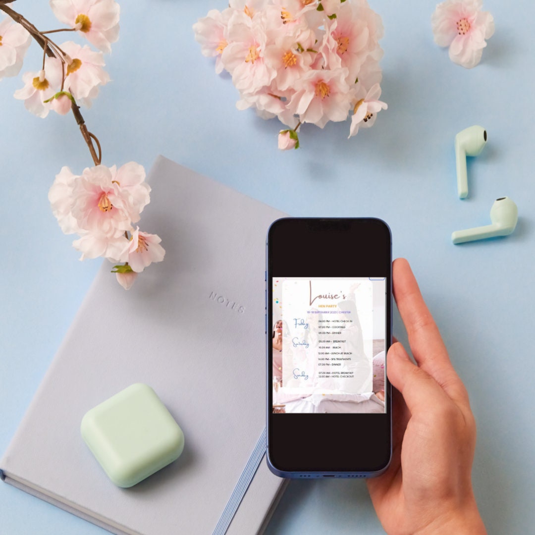 Hen Party Itinerary Digital Template - Hen Do Party Itinerary Editable ...