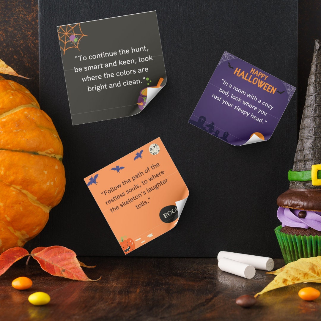 50 Halloween Treasure Hunt Clues - Halloween Printables Halloween Party ...