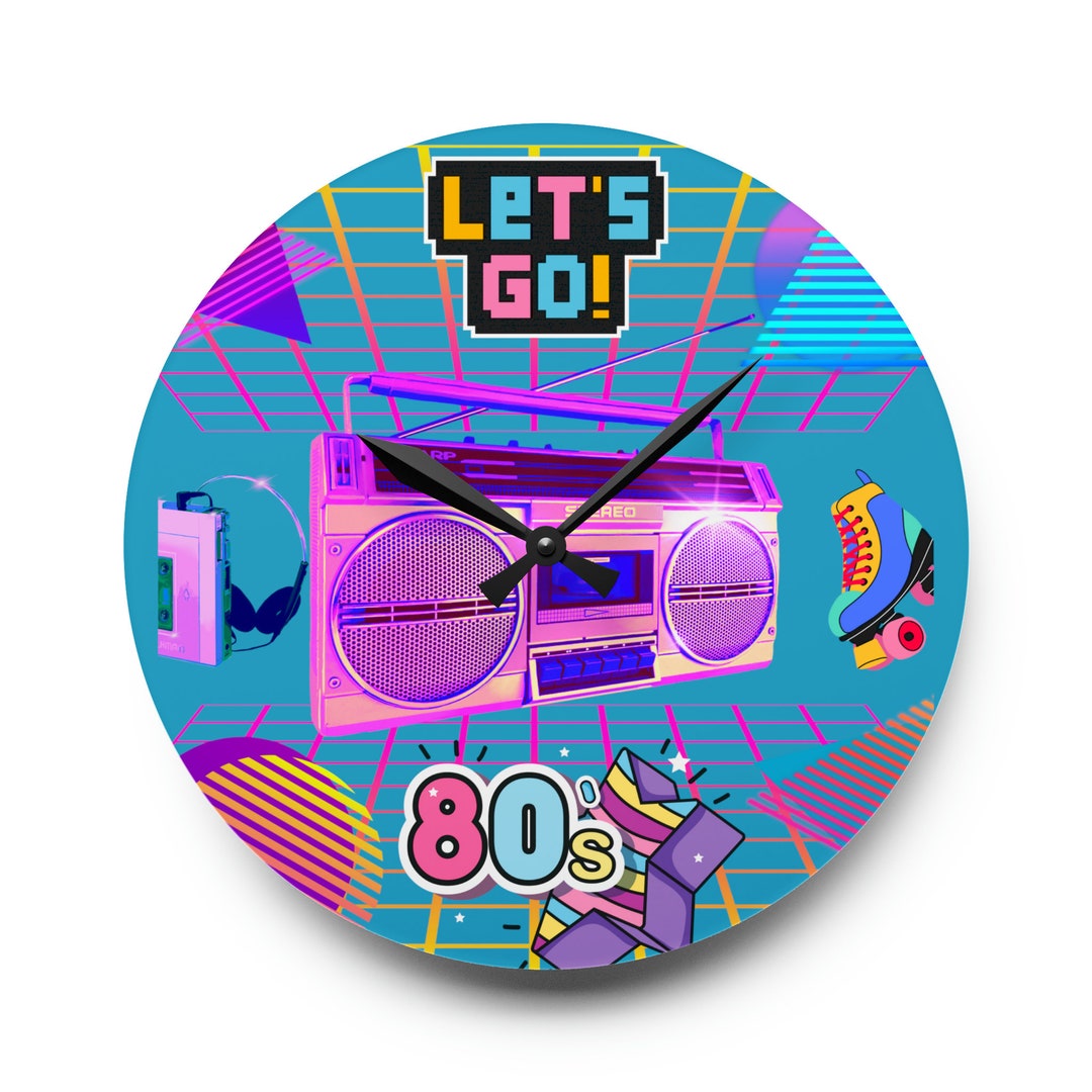 Welcome Back to the 80's Display Acrylic Wall Clock - Etsy