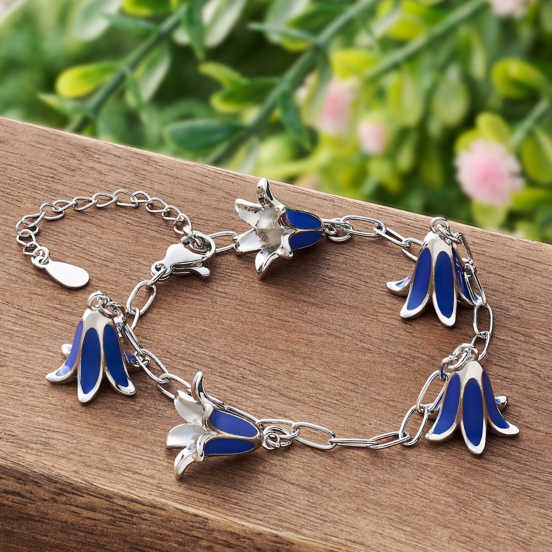 Bluebell Flower Bracelet, Handmade Flower Jewelry, Spring and Summer ...