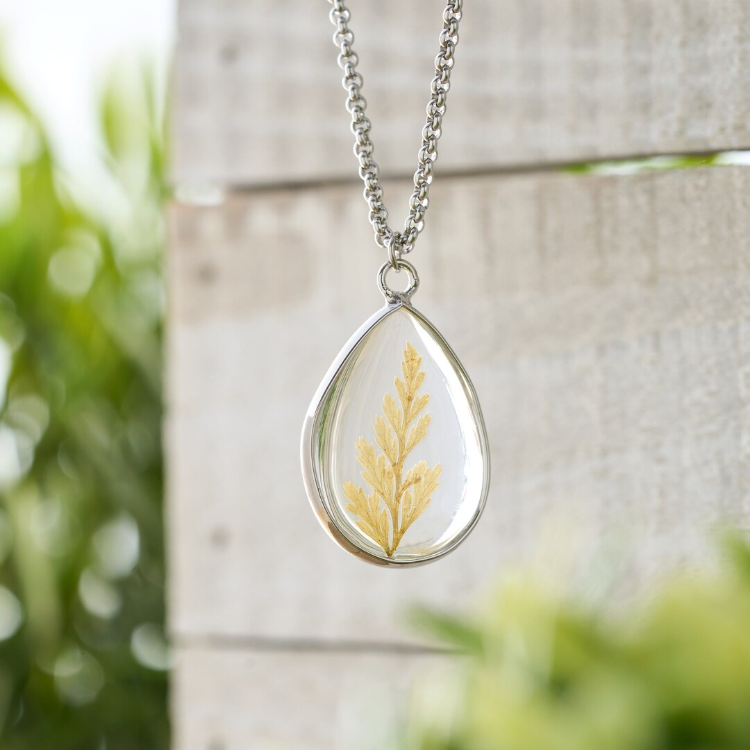 Fading Fern Teardrop Necklace Handmade, Minimalist, Nature Inspired ...