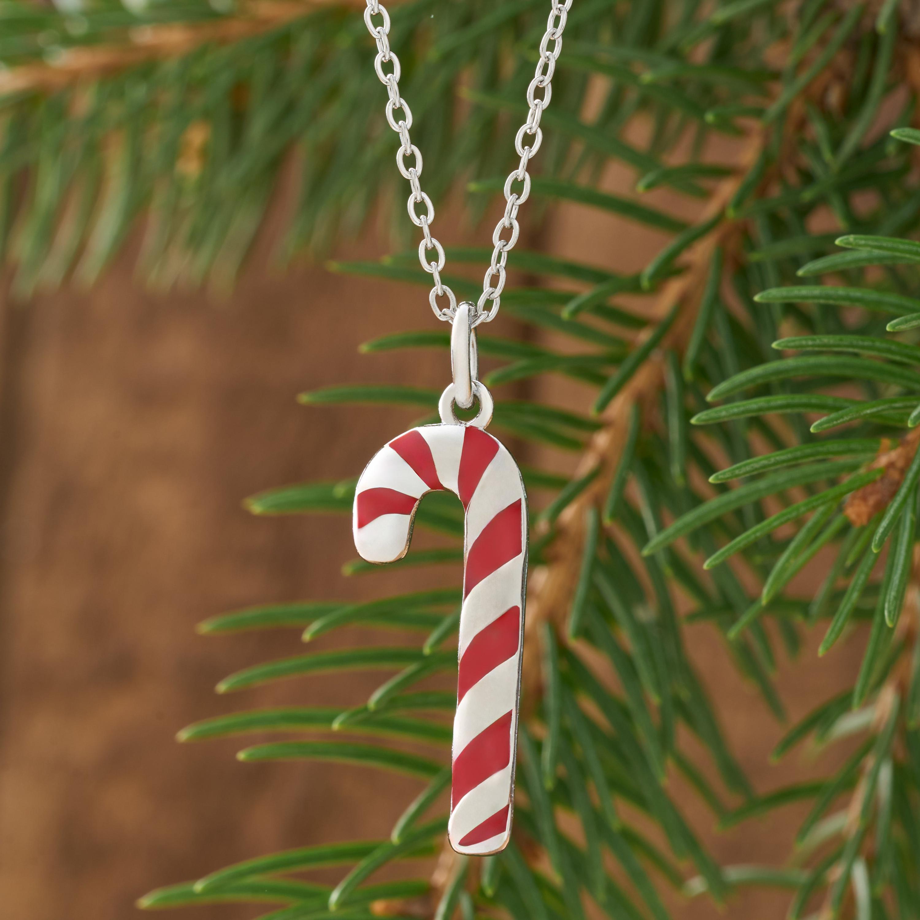 Leverback Enamel Candy Cane Jewelry Gift Set, Matching Earrings ...