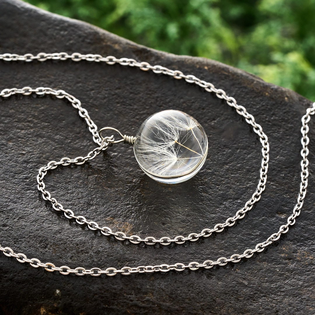Dandelion Wish Necklace, Handmade Dandelion Jewelry, Meaningful Flower ...