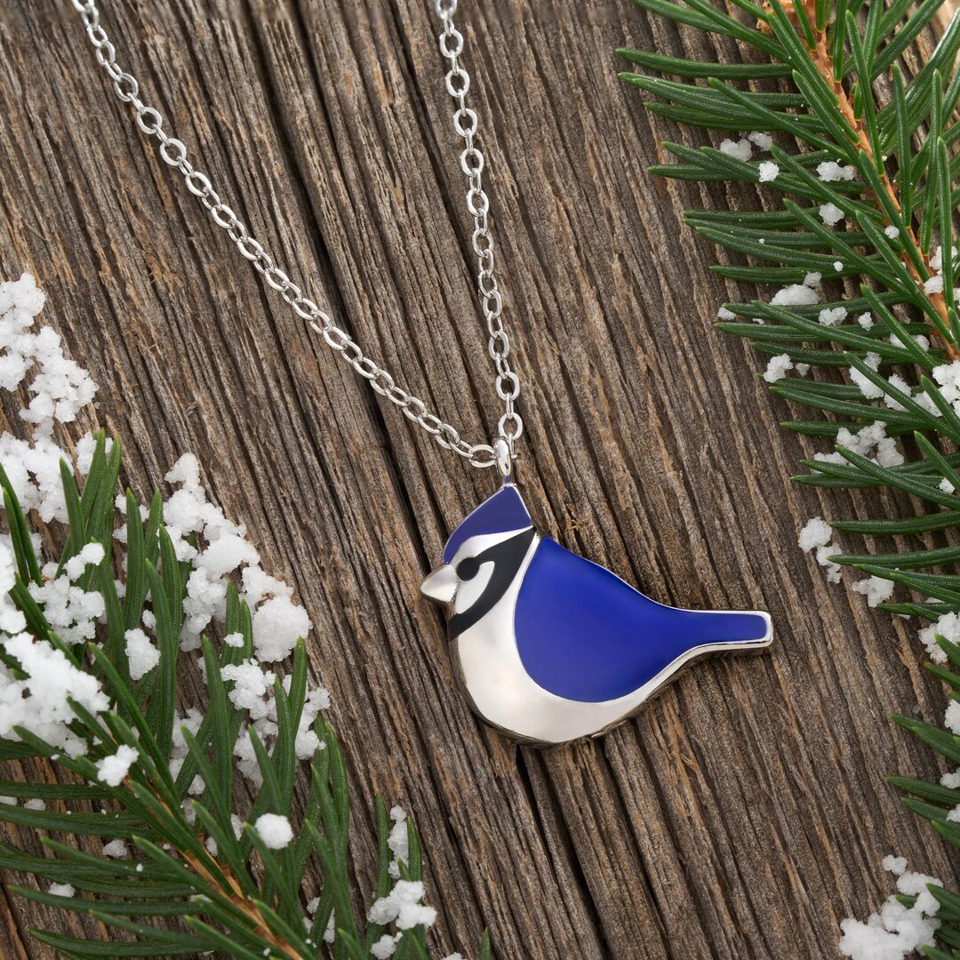 Little Blue Jay Necklace, Spiritual Nature-themed Jewelry, Elegant Bird ...
