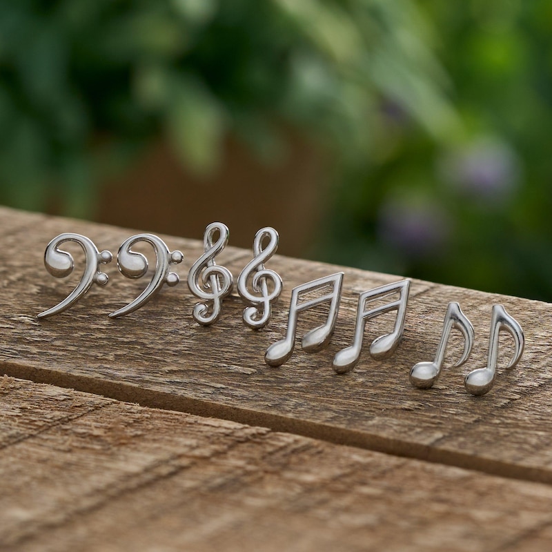 Music Note Earring Stud - Etsy