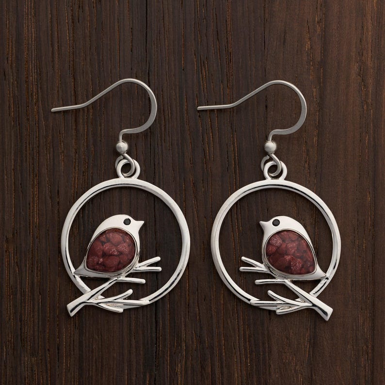Cinnabar Birdie Branch Earrings, Elegant Bird-themed Jewelry, Spring ...