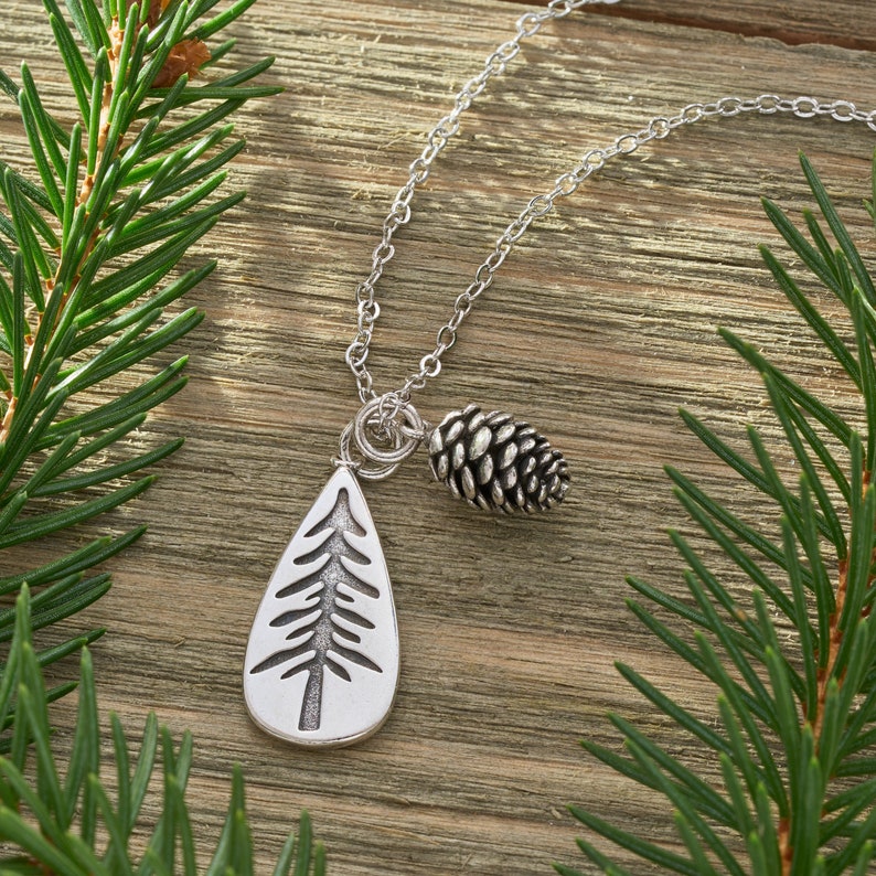 Handmade Pine Tree Necklace, Cute Forest Jewelry, Evergreen Jewelry ...