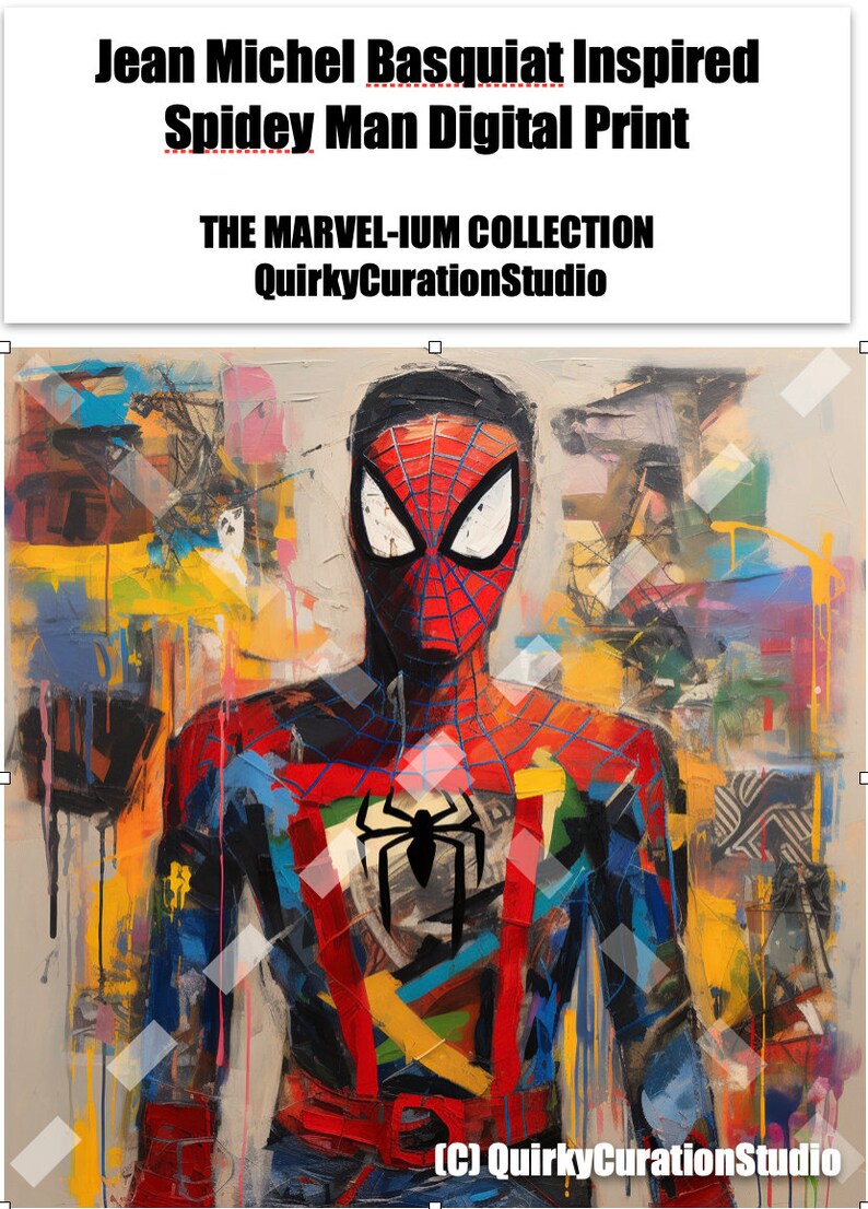 Spidey-man Jean Michel Basquiat Inspired & BONUS Digital Print/ Digital ...