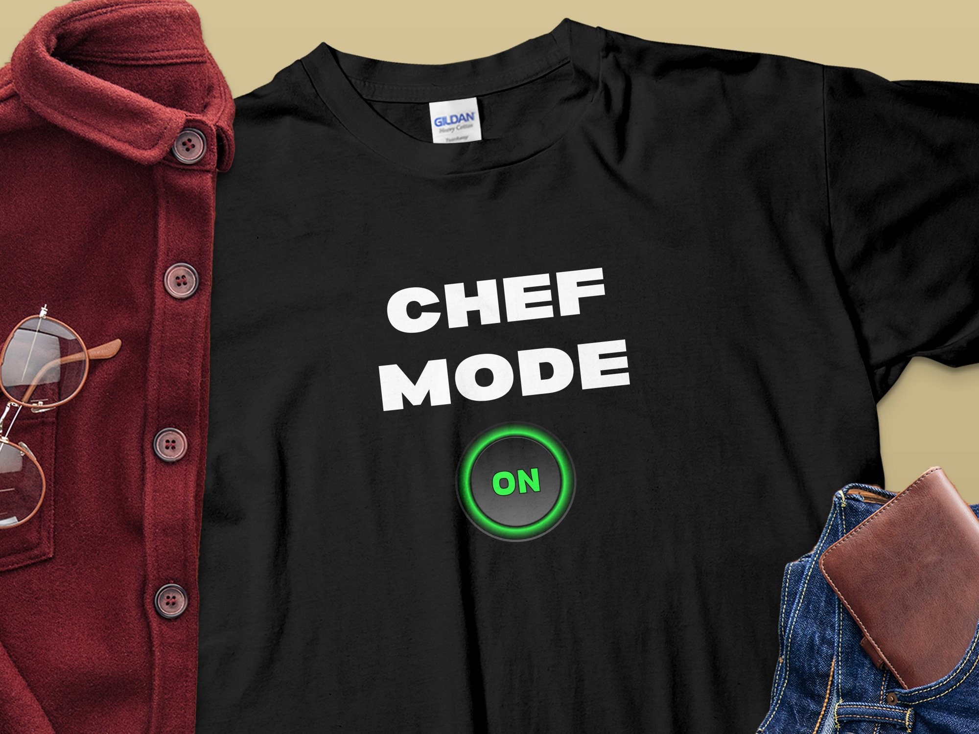 Chef Mode on Graphic T-shirt, Funny Culinary Tee, Kitchen Cooking Shirt ...