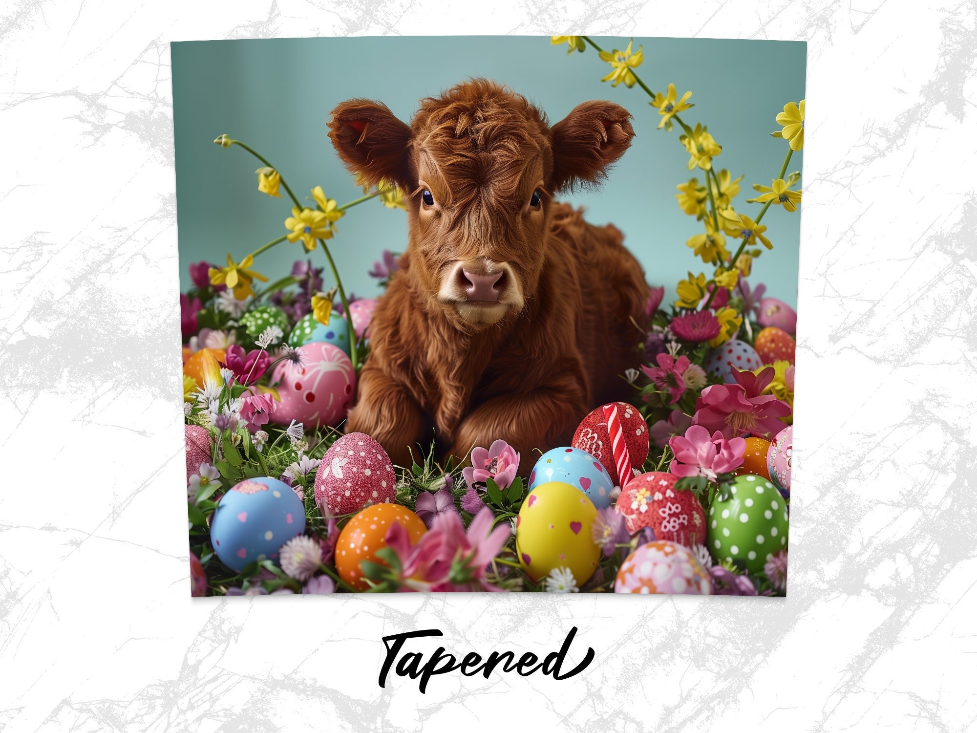Cute Baby Cow Easter 20 Oz Tumbler Wrap, Spring Calves and Eggs Design ...
